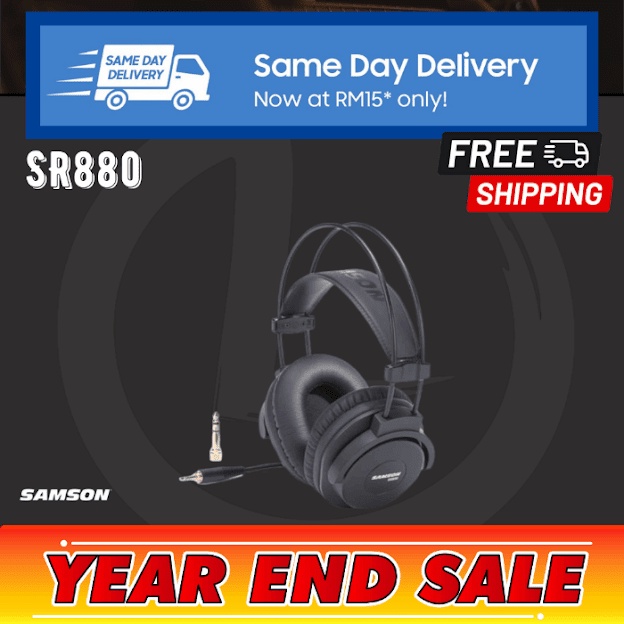 Samson SR880 Closed-Back Studio Headphones ( SR-880 / SR 880 ) | Shopee ...