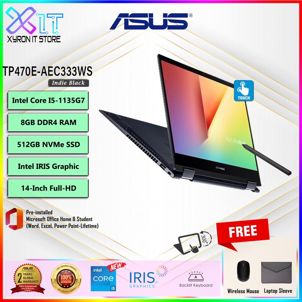 Asus VivoBook Flip 14 TP470E-AEC333WS | Core i5-1135G7 | 8GB RAM ...