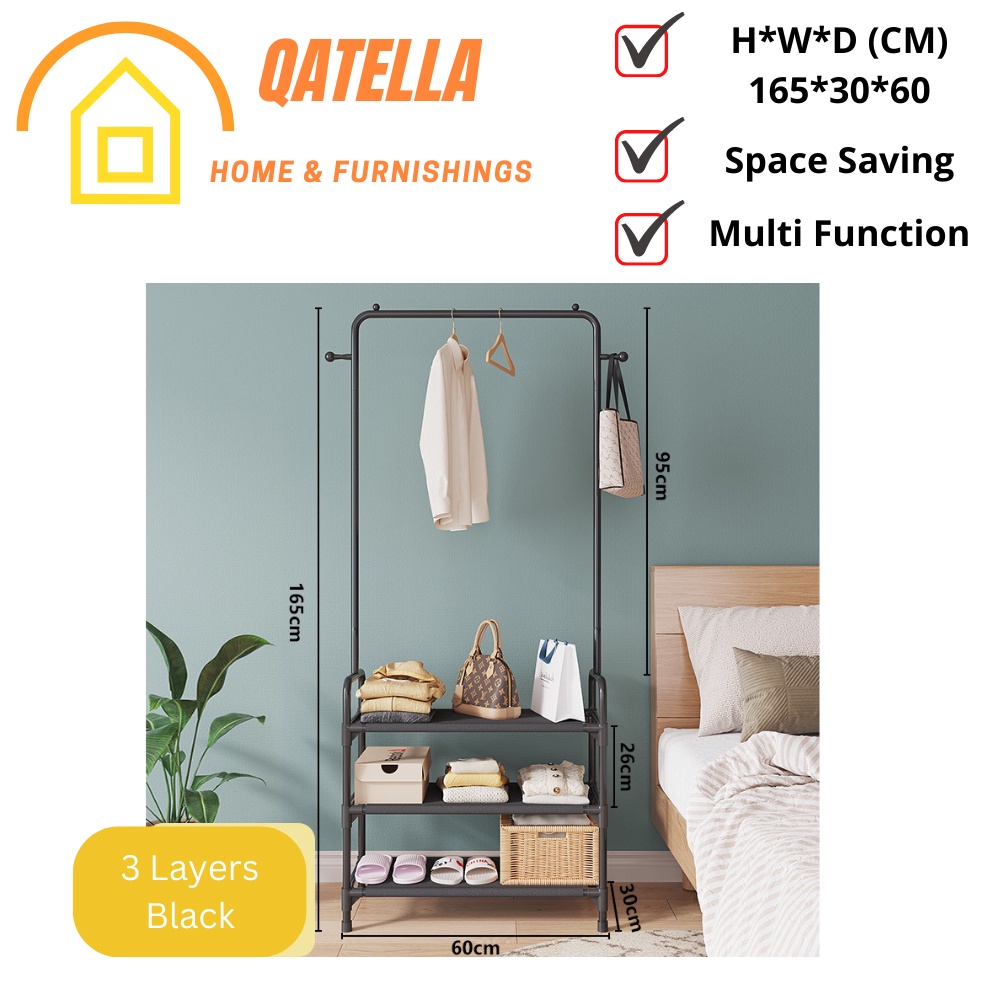 Qatella Rak Baju Ampaian Clothes Organization Penyidai Baju Penyangkut ...