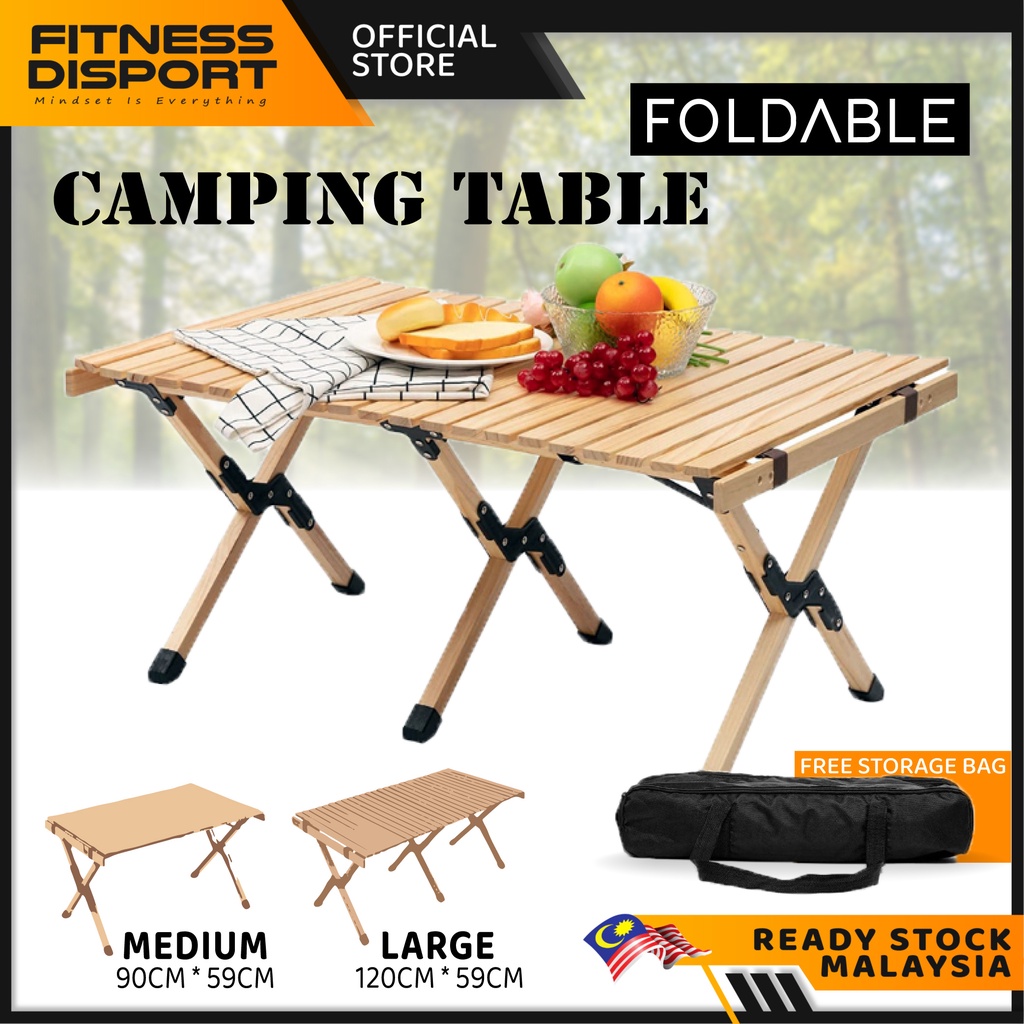 Luxury Wooden Camping Table Portable Egg Roll Table Outdoor Folding ...