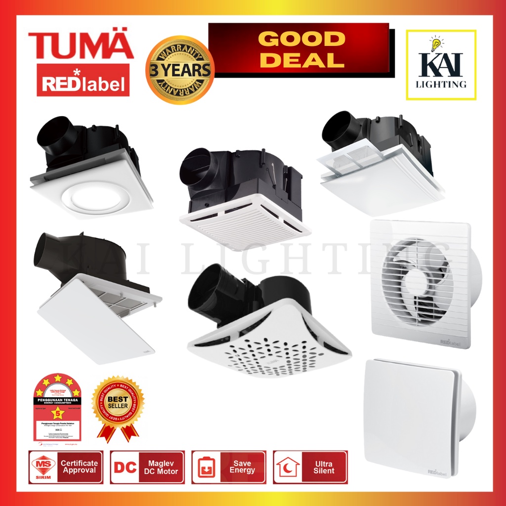 TUMA/RED LABEL DC MOTOR VENTILATION EXHAUST FAN ( SAKURA/IM25/COCO ...