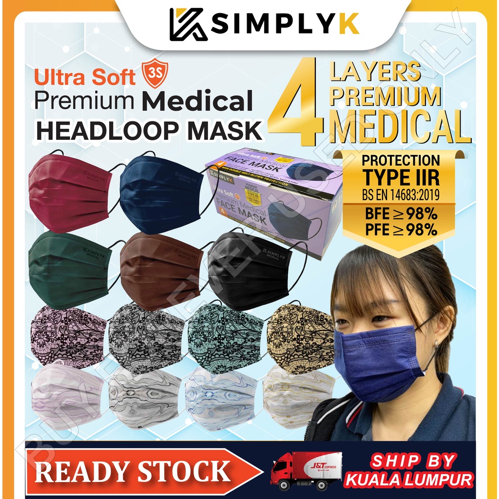 SimplyK Mask 3ply Face Mask Black Mask Headloop Mask 3ply Mask Face ...