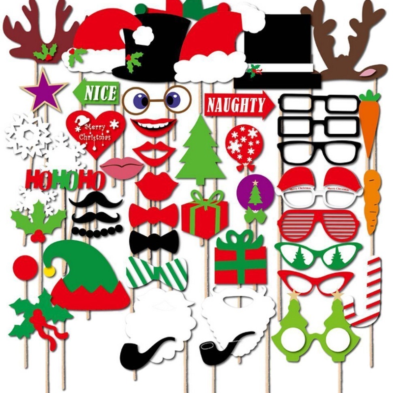 Christmas Photo Booth Props Christmas Games For Party Supplies