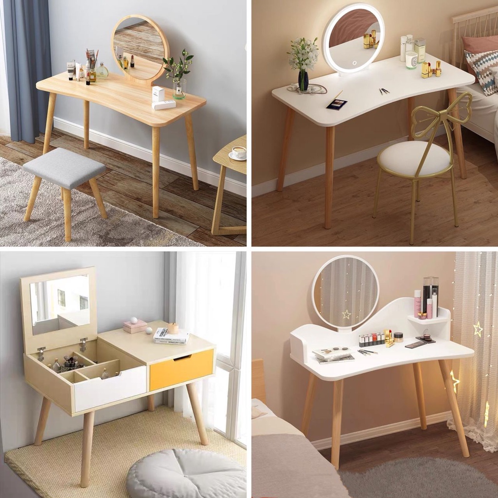 PPP 80-100cm Dressing Table +/No LED Mirror Bedroom Nordic Fashion ...