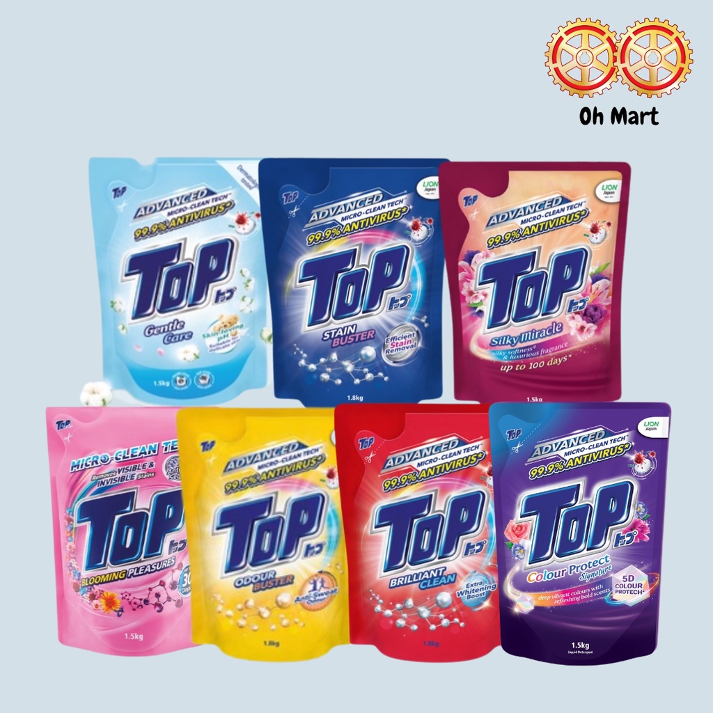 Top Micro Clean Tech Liquid Laundry Detergent Refill Pack (1.5L /1.8 L) | Shopee Malaysia