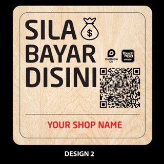 Please Pay Here Signage Cashier Bayar Di Sini eWallet QR CODE Duit Now ...
