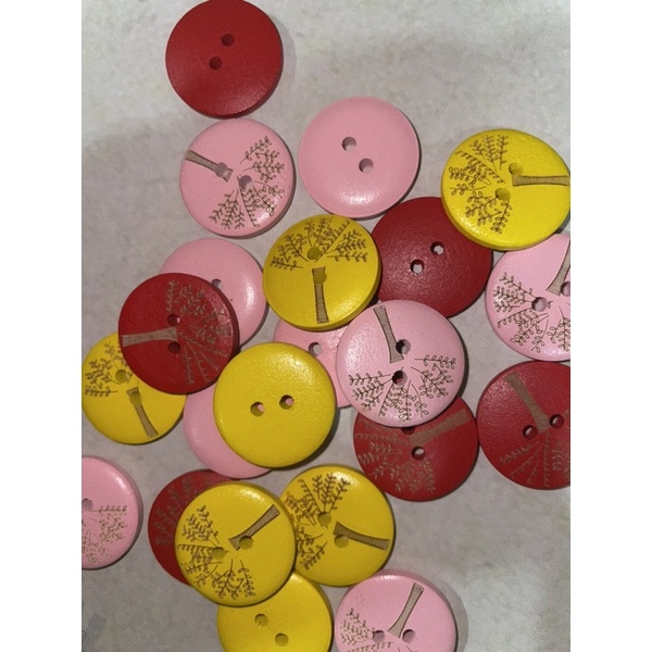 Wooden Button / Butang Kayu bercorak (10 pcs/pack) | Shopee Malaysia