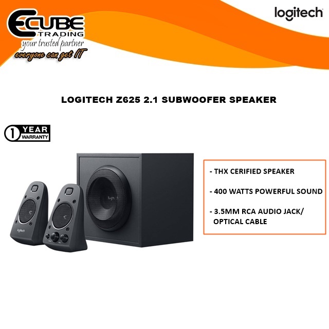 LOGITECH Z625 GAMING SPEAKER SYSTEM WITH SUBWOOFER AND OPTICAL INPUT | Shopee Malaysia