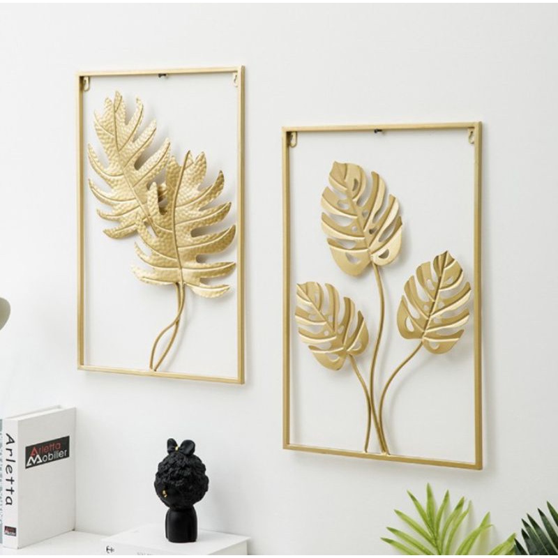 home decor hiasan dinding frame gold / Bingkai Dinding Daun Emas/Hiasan ...