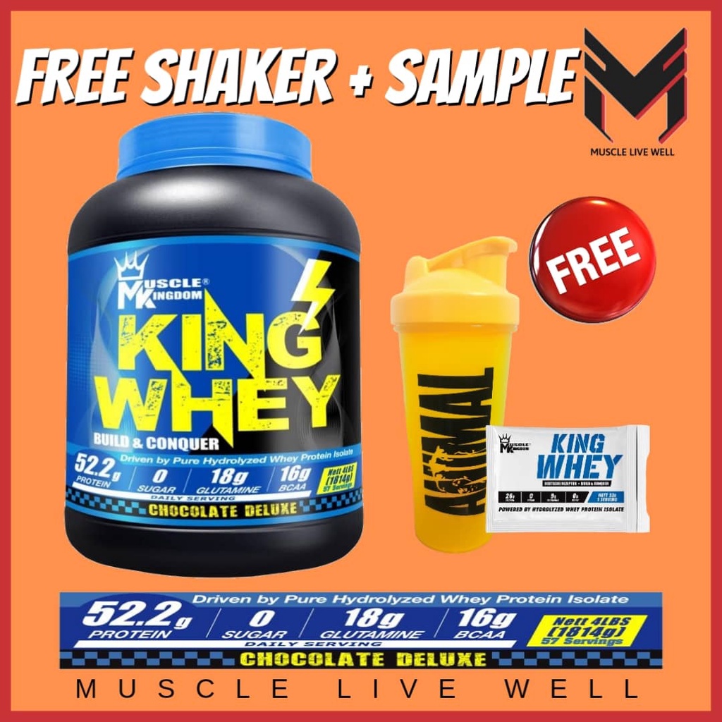 Mk King Whey 4lbs (Free Shaker + Sample) - On Whey, Recovery, isolate ...