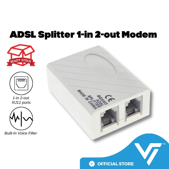 ADSL Splitter Adapter Modem 1 to 2 (HL-2003) RJ11 Line Filter ...