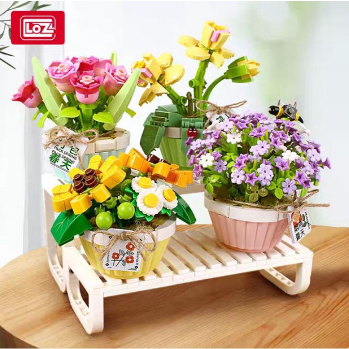 LOZ MINI BLOCK : LITTLE BONSAI SPRING & SUMMER WITH DISPLAY RACK (1673 ...