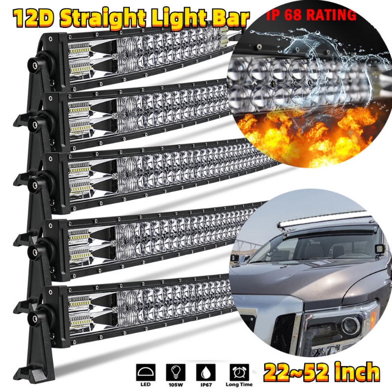12D Straight Light Bar 52 42 32 22 inch LED Light Bar 420W 620W 820W ...