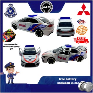 Polis Evo X 1:32 Mitsubishi Lancer Evolution X Helang Lebuhraya kereta ...