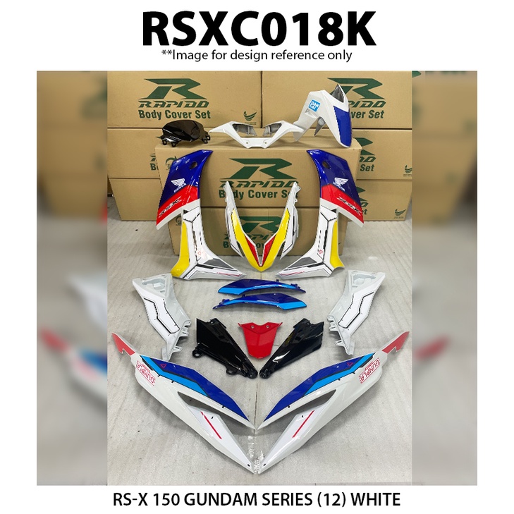 Rapido RS-X 150 Gundam Series (12) White Cover Set (Sticker Tanam ...