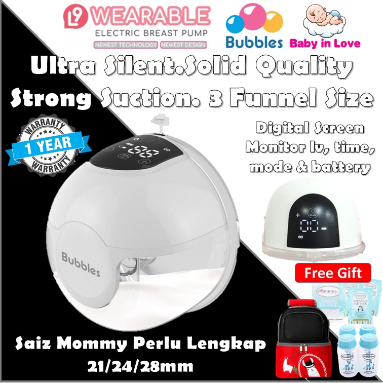 [Free Shipping+3 Size Lengkap+Suction Kuat] Bubbles L9 Wearable ...
