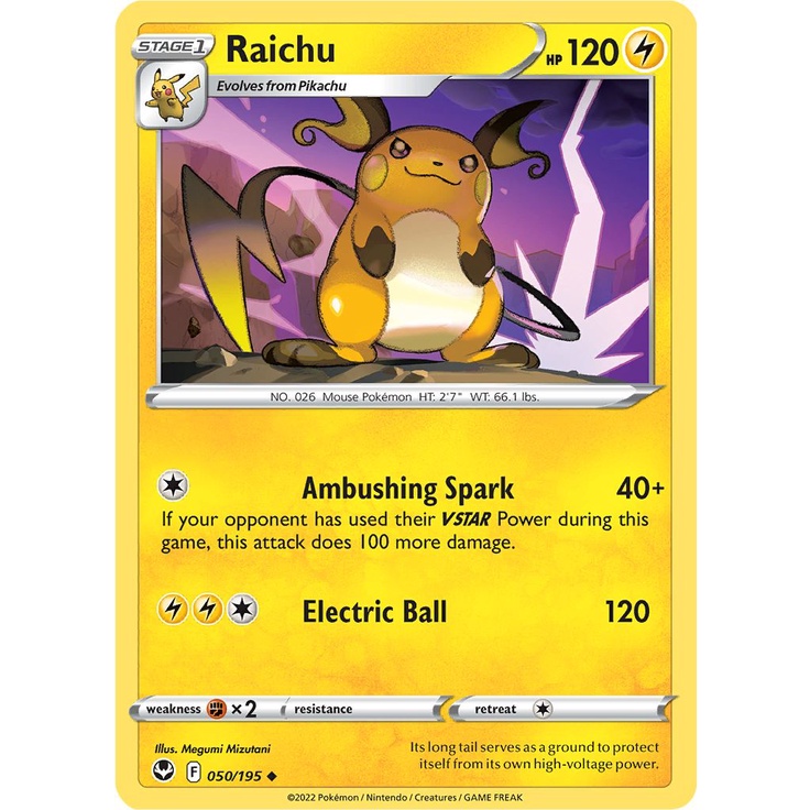 Raichu / 050/195 / Reverse Holo & Uncommon / Sword & Shield Silver ...