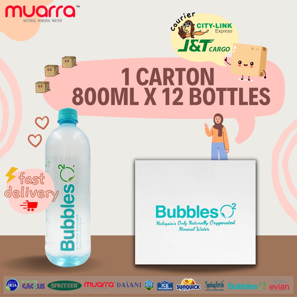 Bubble Mineral Water 1 carton (12 x 800ml) with FAST COURIER SERVICE to ...