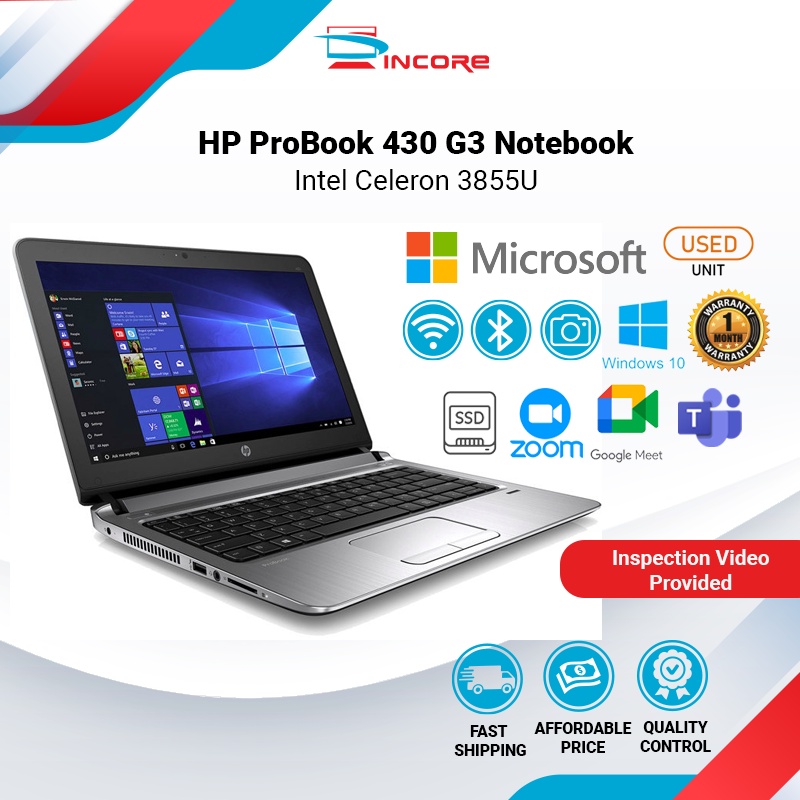 HP ProBook 430 G3 - Intel Celeron 3855U (6th Gen) / 4GB 8GB Ram / 240GB ...