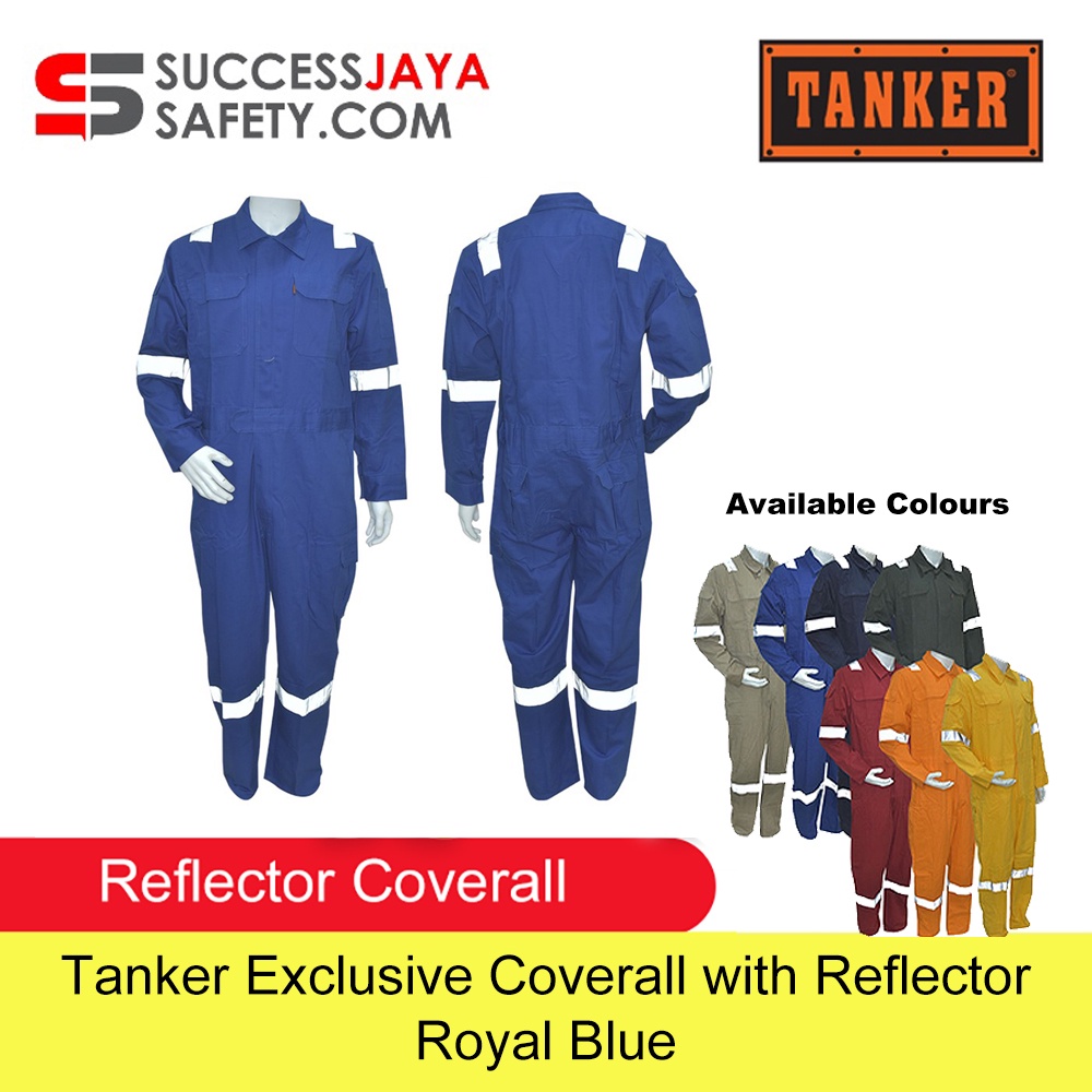 Tanker Exclusive with Reflector Coverall - Royal Blue Size S - 4XL ...