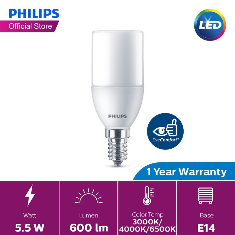 Philips LED Stick E14 (5.5W 3000K/4000K/6500K) | Shopee Malaysia
