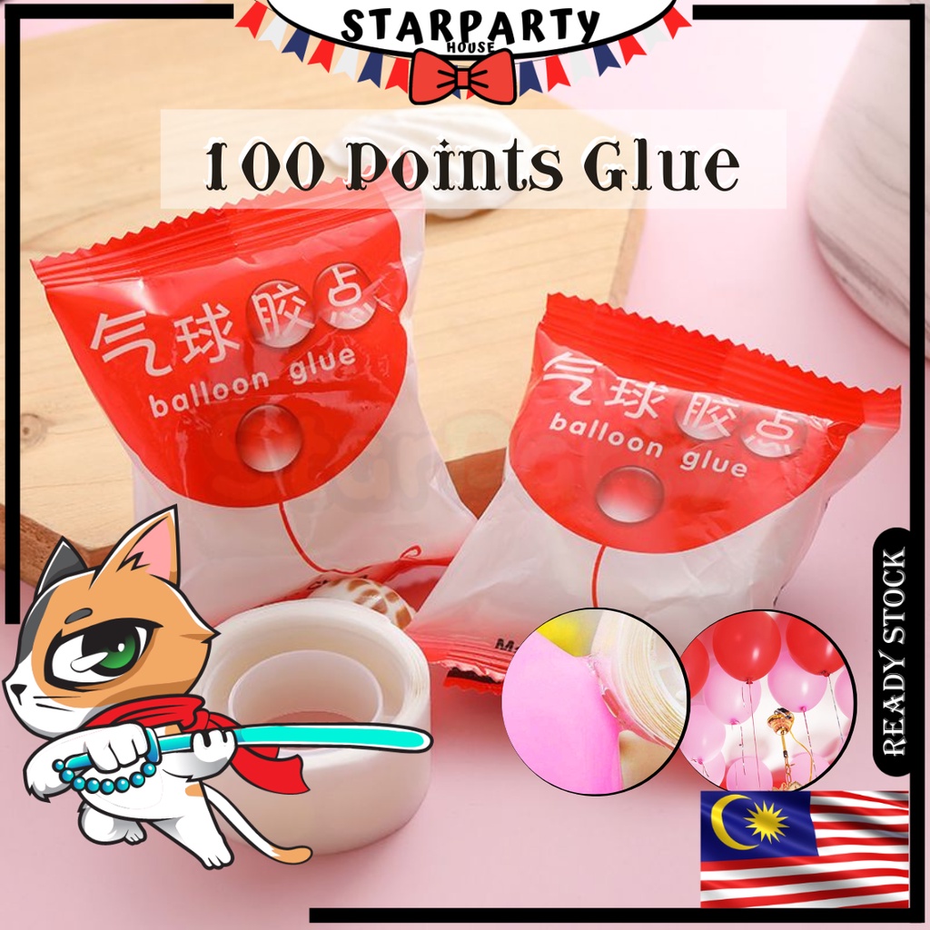100 Points Balloon Attachment Glue Dot Attach Balloons Double Sided ...