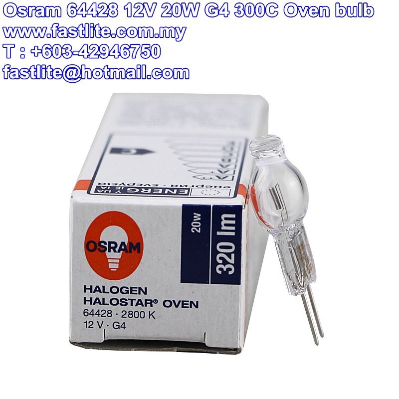 Osram 64428 12V 20W G4 Oven lamp 300° (made in Germany) | Shopee Malaysia