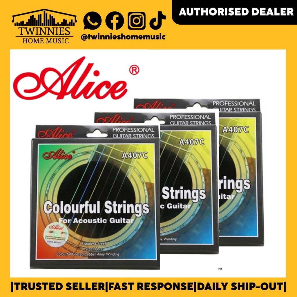 ALICE A407C COLOURFUL STRINGS FOR ACOUSTIC GUITAR | Shopee Malaysia