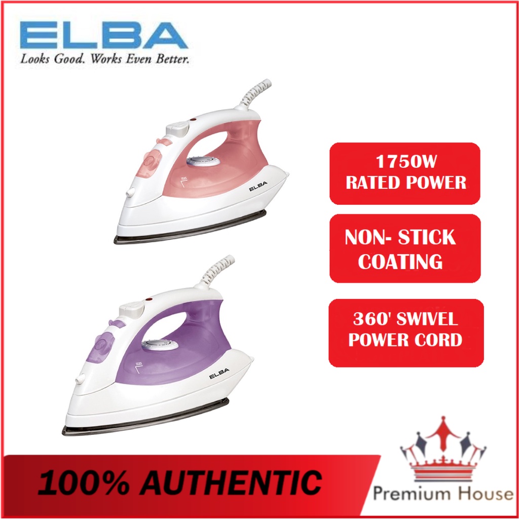 ELBA Steam Iron ESI-1196 Dry, Steam & Spray Function 1450 - 1750W ...
