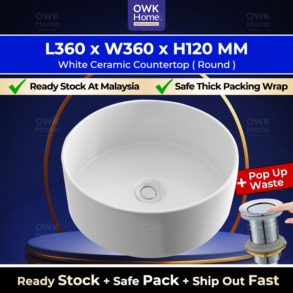 Ceramic Counter Top Basin | Round White Ceramic Countertop | 台上盆 ...