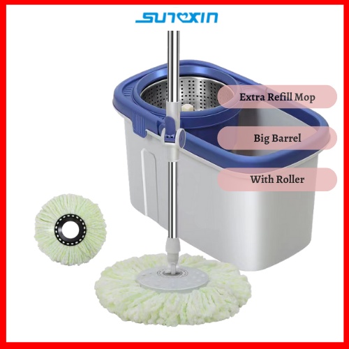 Sunxin Easy Spin Mop Bucket Set EXTRA Mop Head Floor Magic Mop ...
