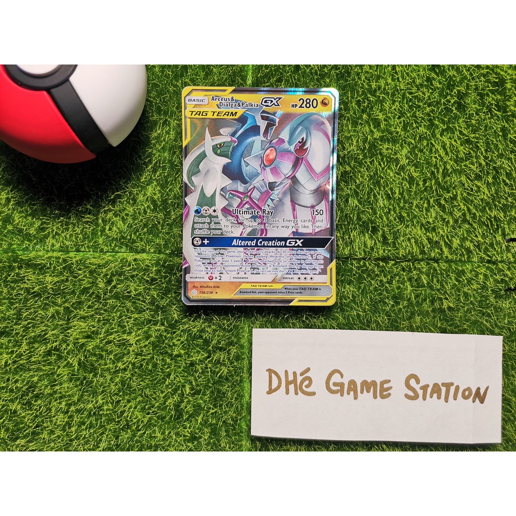 Pokemon TCG Arceus & Dialga & Palkia GX] Sun & Moon: Cosmic Eclipse Singles 156/236 English ...