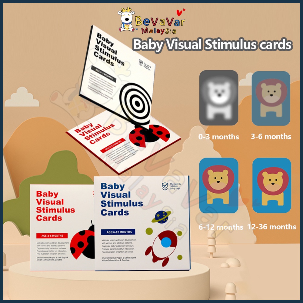 BEVAVAR 0-36 Months Baby Flash Card Vision Cards Sensory Card Visual ...