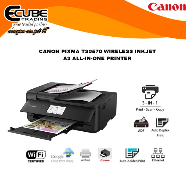 CANON PIXMA TS9570 WIRELESS INKJET A3 ALL-IN-ONE PRINTER | Shopee Malaysia