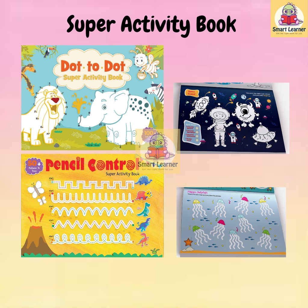 [SB] Dot to Dot Super Activity Book / Pencil Control trace dotted line ...