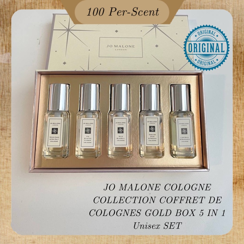JO MALONE COLOGNE COLLECTION COFFRET DE COLOGNES GOLD BOX 5 IN 1 SET ...