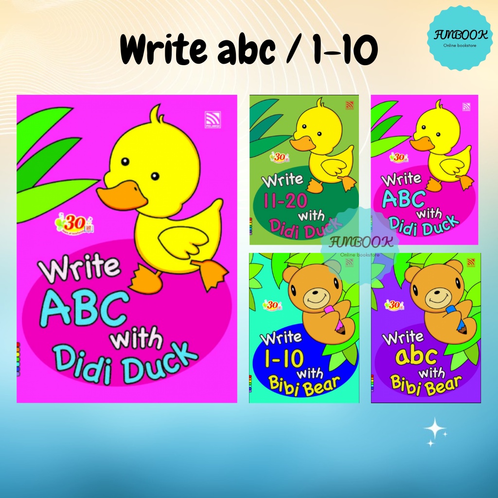 [FUNBOOK] Write abc / 1-10 children book / didi duck / bibi bear / Awal ...