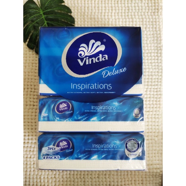 Vinda Deluxe Inspirations Facial Tissue 3ply Soft Pack (120 Sheets x 4 Pack) | Shopee Malaysia