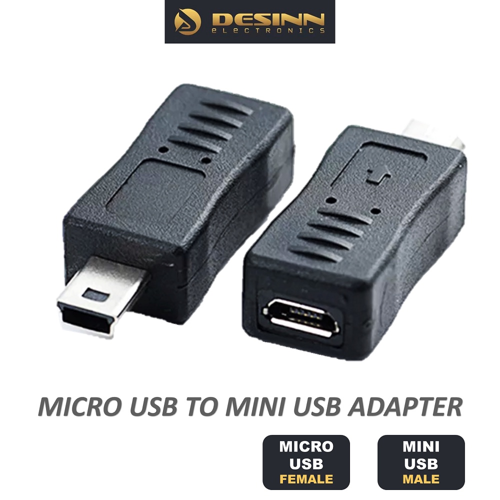Micro USB Female to Mini USB Male Adapter 5pin Extension Connector USB2 ...