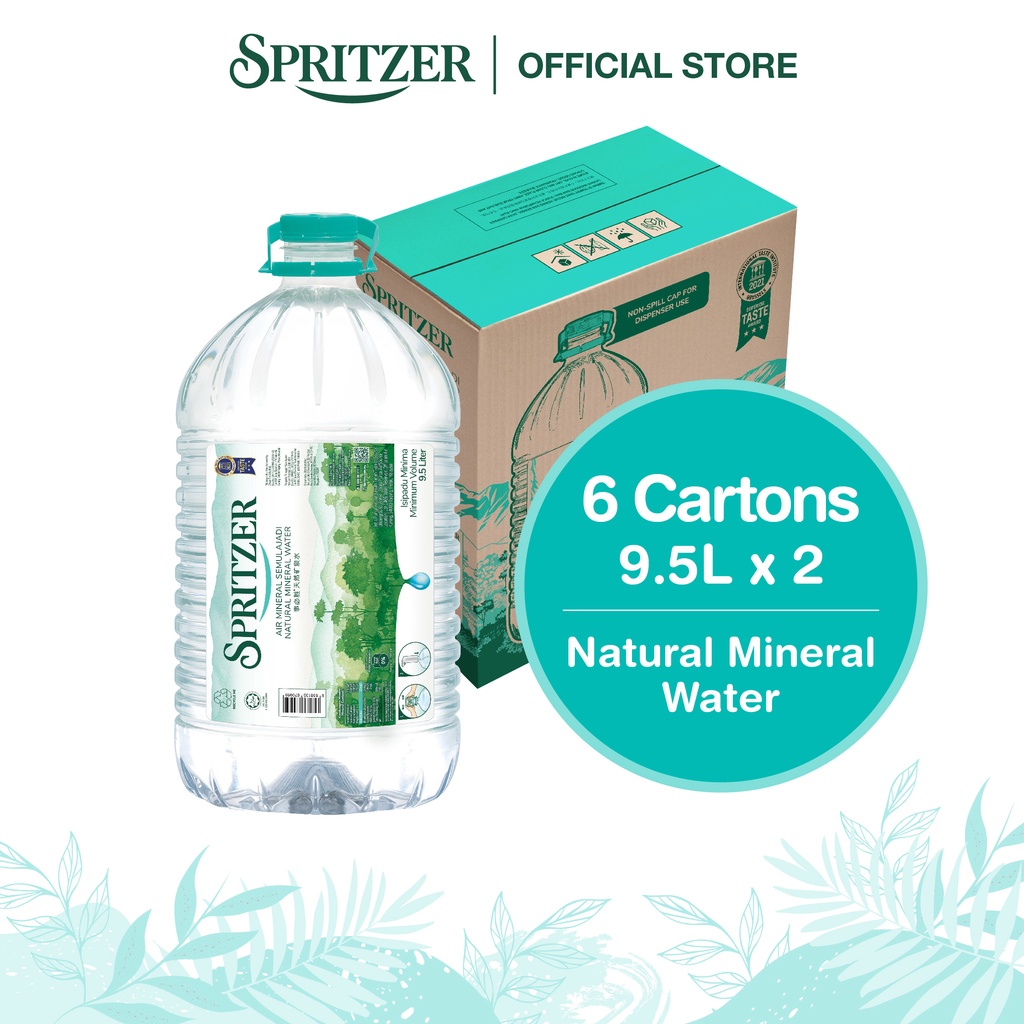 Spritzer Natural Mineral Water - 6 Cartons Bundle (9.5L X 2) | Shopee Malaysia