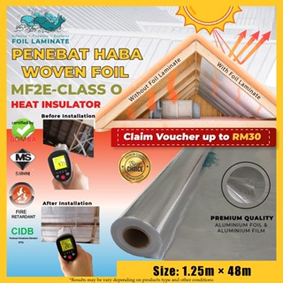 MF2E Class O Aluminium Foil Woven Foil (48M-L) Penebat Haba Bumbung ...