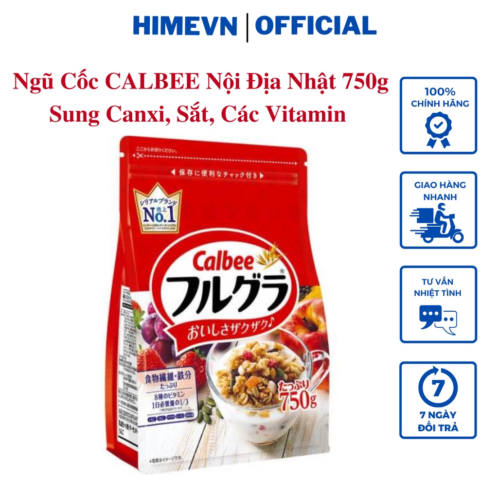 Japanese Domestic Calbee Cereals New Model 750g Date 2023 Supplement Iron, Calcium, Vitamins And ...