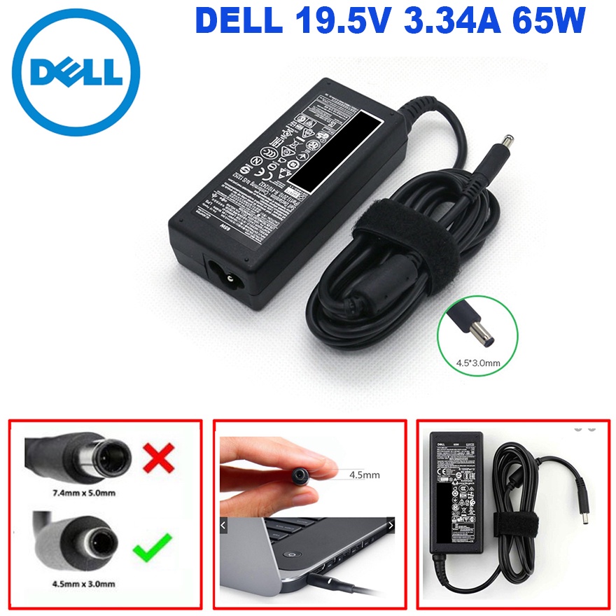 Original Dell 19.5v 3.34a 65w 4.5x3.0mm LA65NS2-01 AC Power Adapter Charger Latitude Inspiron ...
