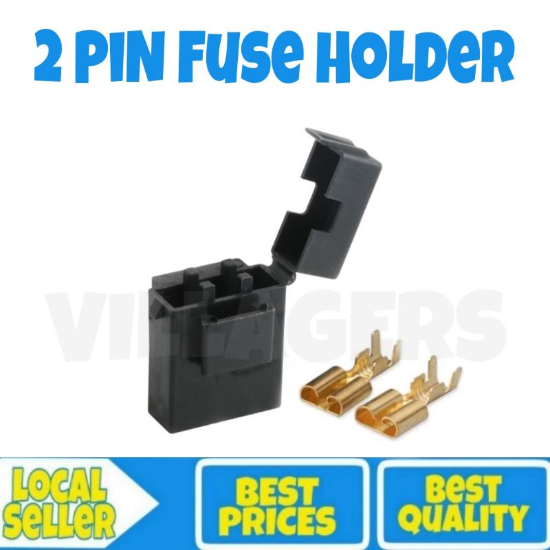 2 PIN Car Truck Standard Fuse Holder Fuse Socket Connector Black Fuse ...