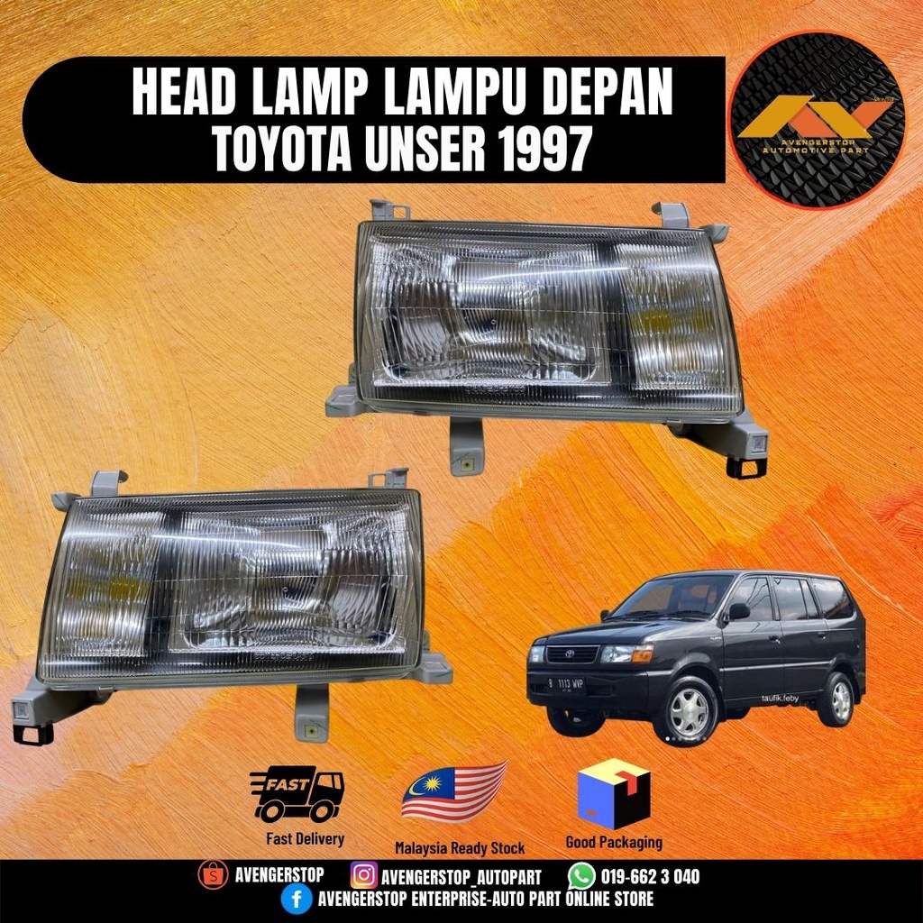 TOYOTA UNSER 1997 HEAD LAMP LAMPU FRONT BIG LIGHT DEPAN BESAR 100% HIGH ...