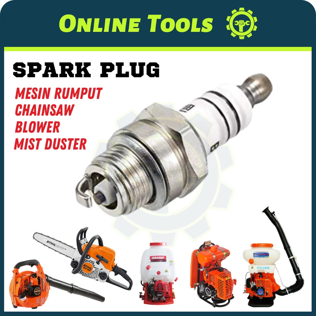 [HEAVY DUTY] Spark Plug Enjin Mesin Rumput Brush Cutter Hand Blower ...