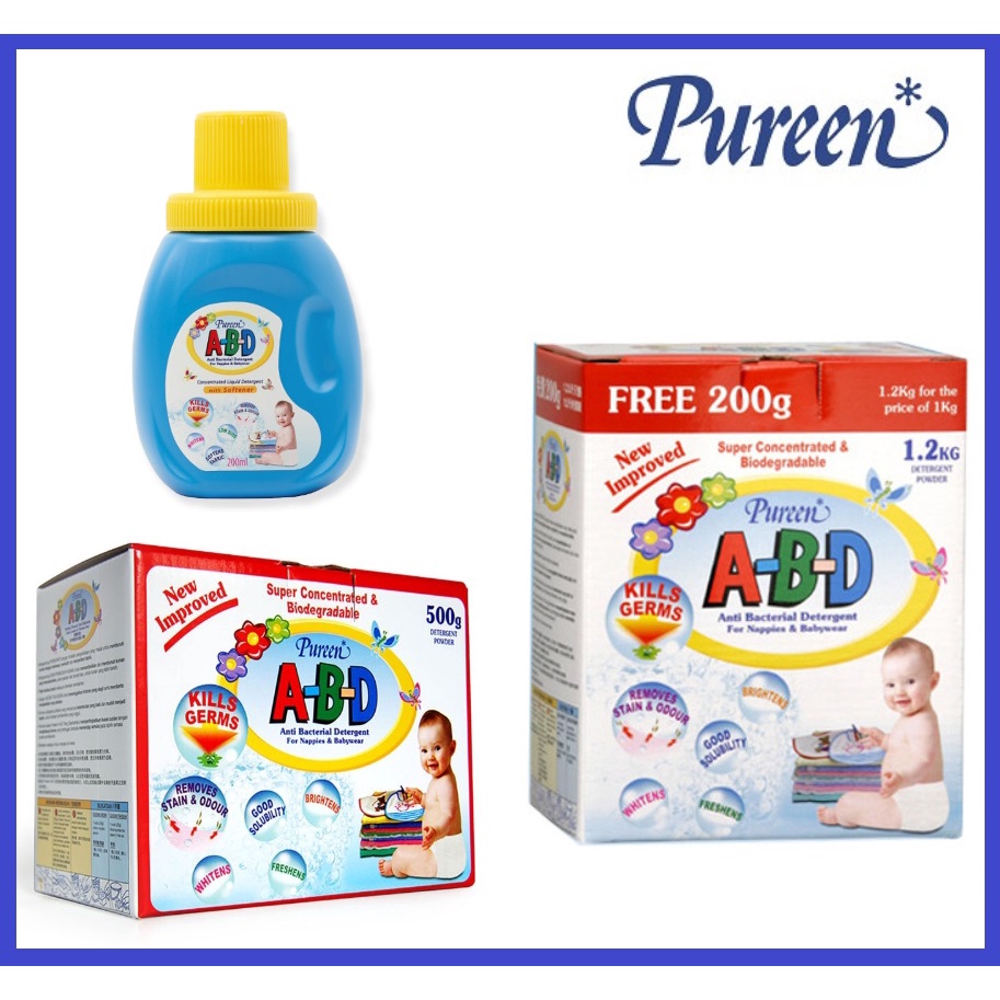 Pureen ABD Antibacterial Powder Detergent (500g) (1.2kg) Liquid ...