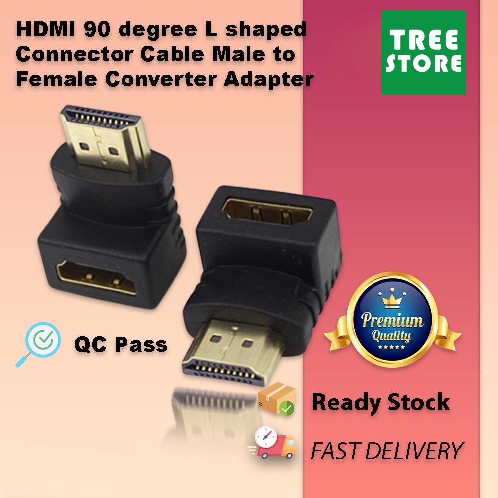 HDMI 90 Degree Connector Right Angle HDMI Male to Female port Adapter ...