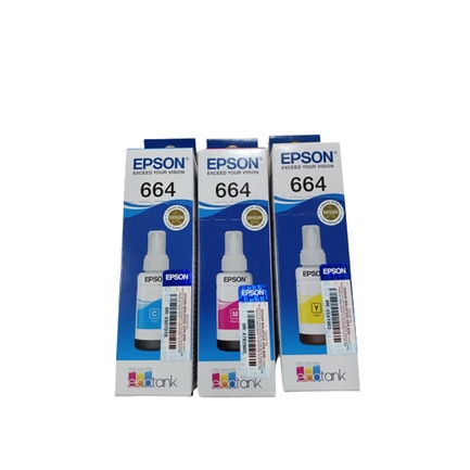 ** Original ** Epson 664 Refill Ink For L120/L210/L360/L385/L1300 - Cyan/Magenta/Yellow (70ml ...