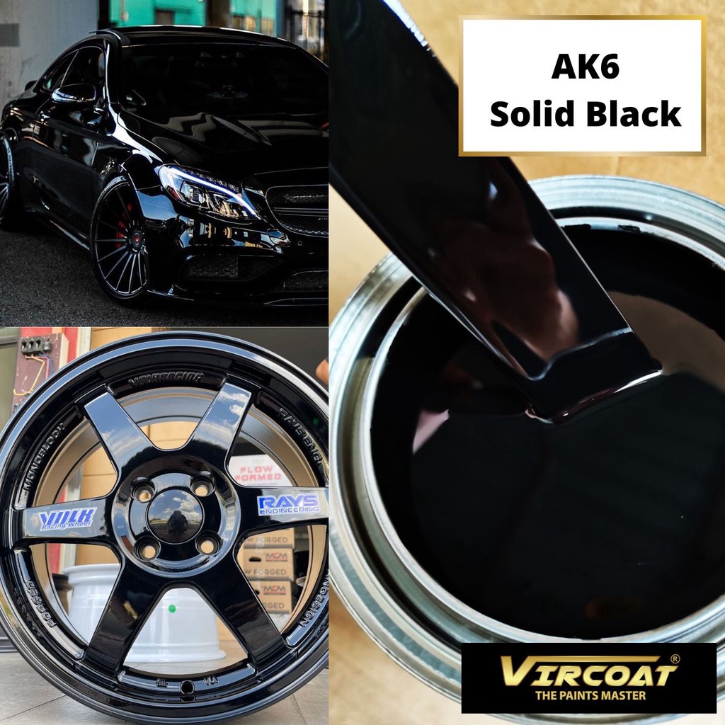 Black Solid 2K Car Paint AK6/ Hitam Solid Cat Bancuh Kereta/Motor/Sport ...